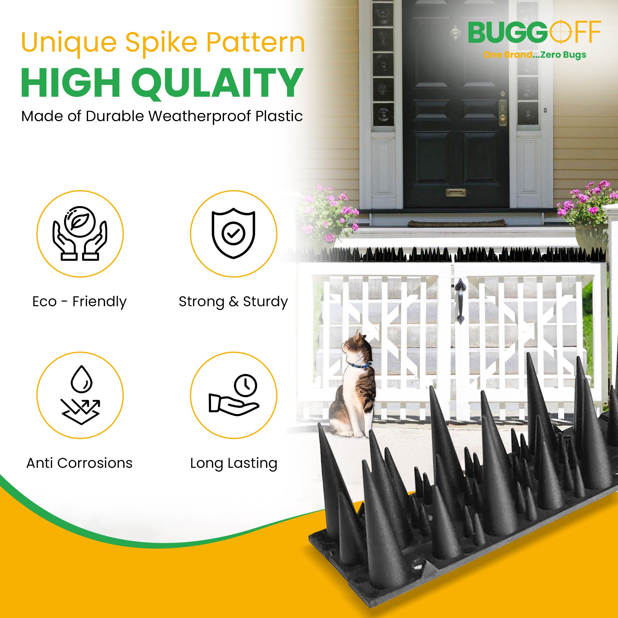 Unique Pattern Plastic Bird & Rodent Deterrent Spikes, Humane & effect ...